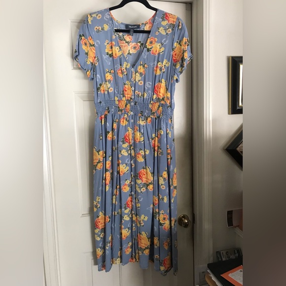 Modcloth | Dresses | Retro Look Modcloth Midi Dress Size Xl Cute Floral ...